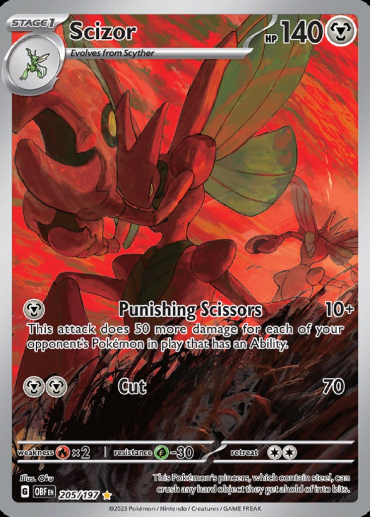 Scizor - 205/197 - Obsidian Flames - Pokemon Card Prices & Trends