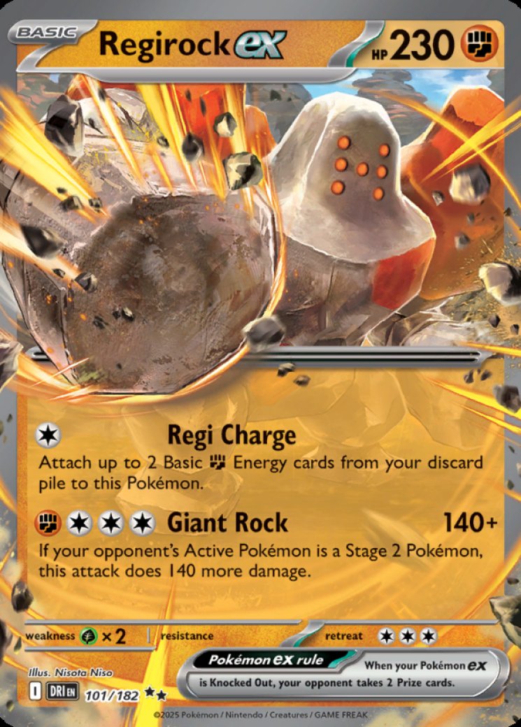 Regirock ex - 101/182 - Destined Rivals - Pokemon Card Prices & Trends