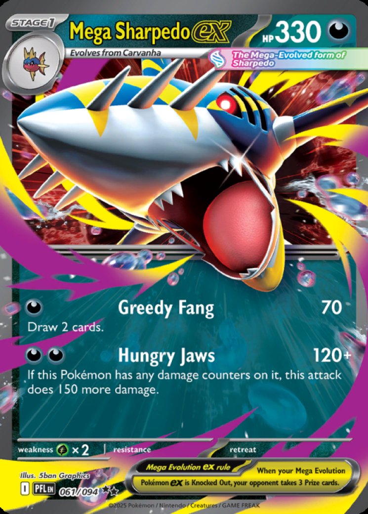 Mega Sharpedo ex - 061/094 - Phantasmal Flames - Pokemon Card Prices ...