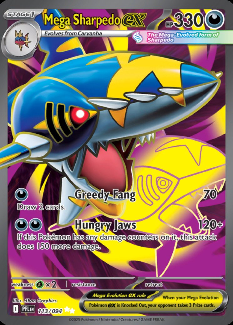 Mega Sharpedo ex - 113/094 - Phantasmal Flames - Pokemon Card Prices ...